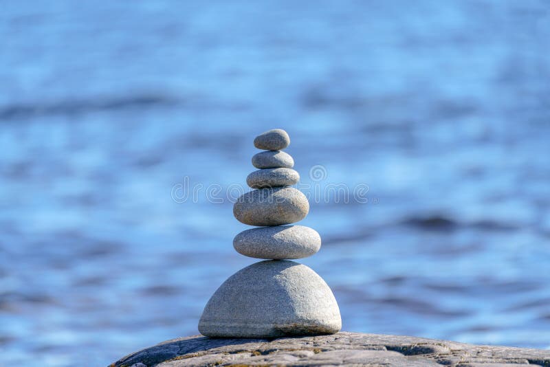 Pyramid of Stones. Unstable Balance of Stone Objects Stock Image ...