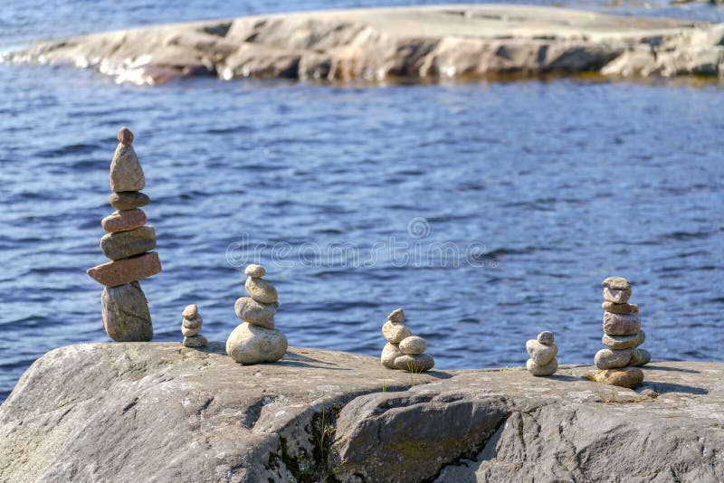 Pyramid of Stones. Unstable Balance of Stone Objects Stock Photo ...