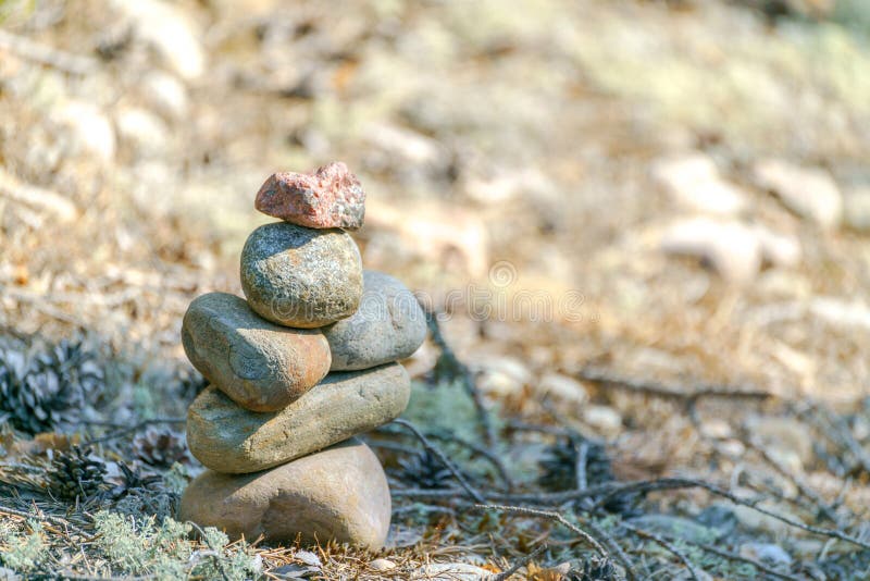 Pyramid of Stones. Unstable Balance of Stone Objects Stock Photo ...