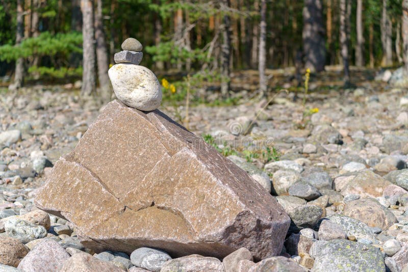 Pyramid of Stones. Unstable Balance of Stone Objects Stock Image ...