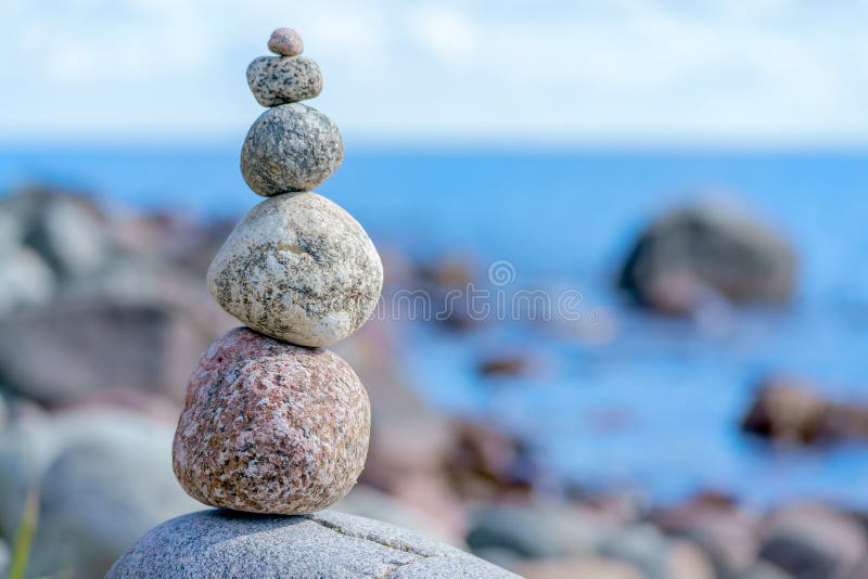 Pyramid of Stones. Unstable Balance of Stone Objects Stock Photo ...