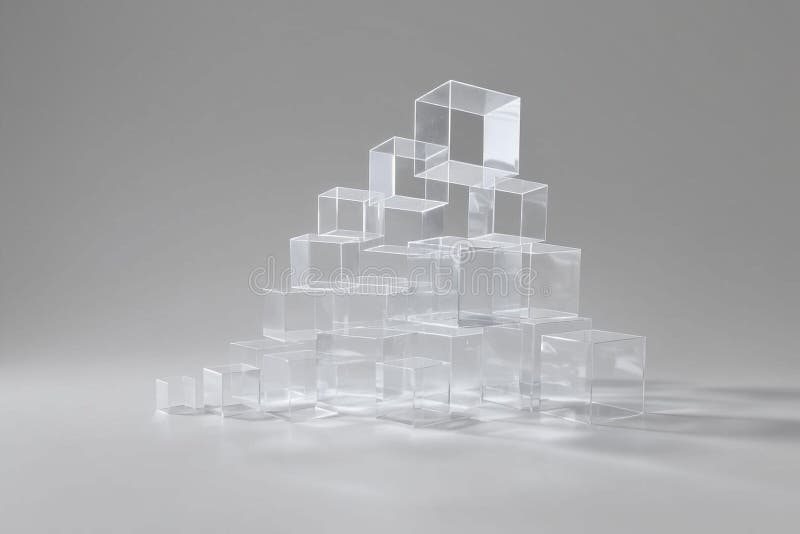 Ascending Clear Acrylic Cubes Create a Modern Minimalist Pyramid ...