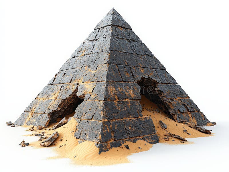Pyramid Structure Constructed from Rocks and Sand in Natural Landscape ...
