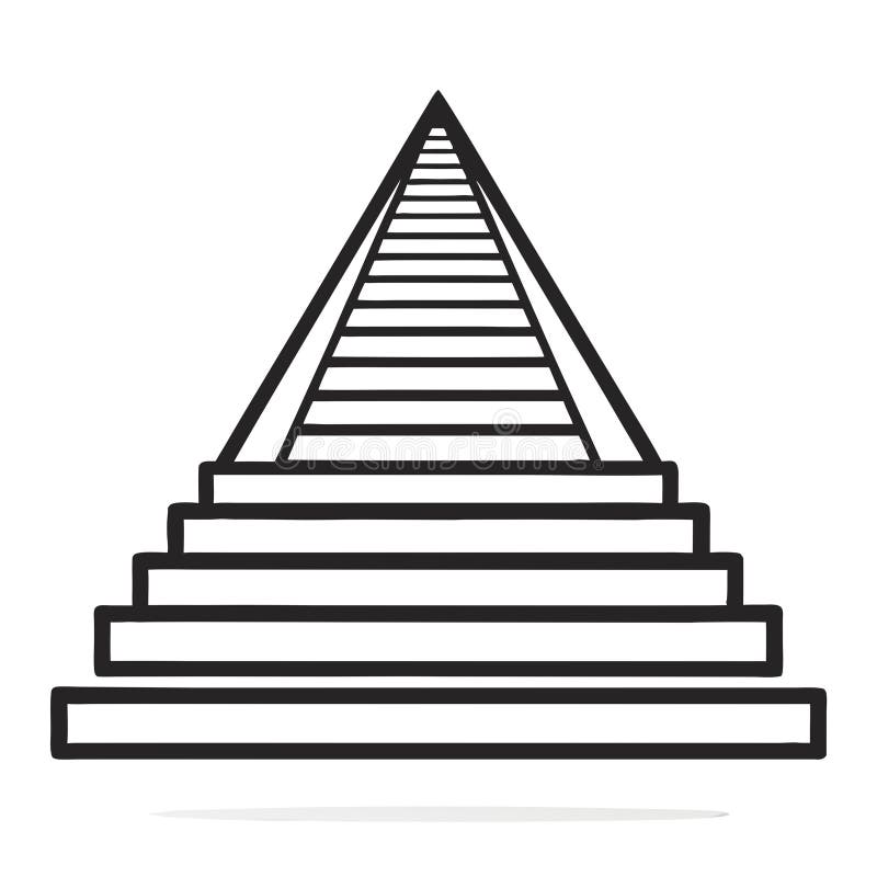 Pyramid Structure Linear Illustration for Architecture and Design ...