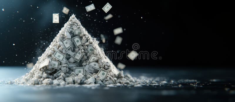 Pyramid Structure Made of Money Symbolizes Wealth and Abundance Stock ...