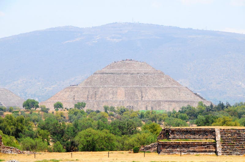 Pyramid of the Sun stock image. Image of stone, visitor - 24492697