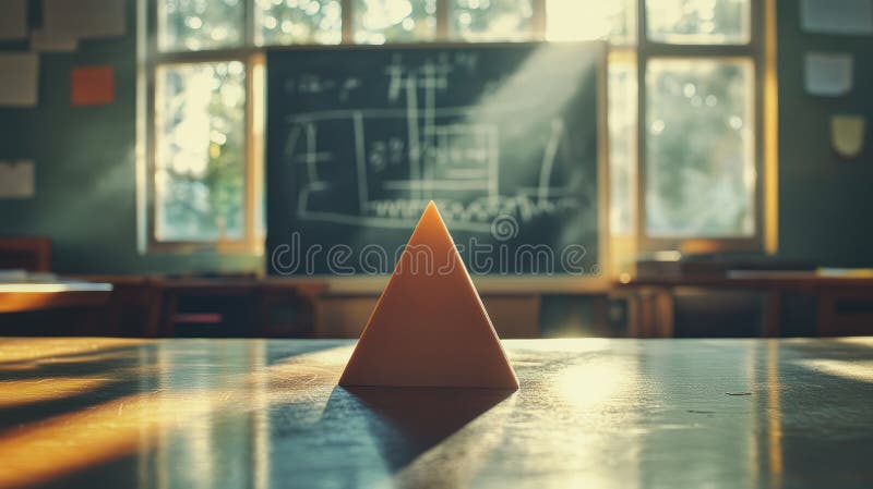 Pyramid in a Sunlit Classroom Setting. Stock Image - Image of mystery ...