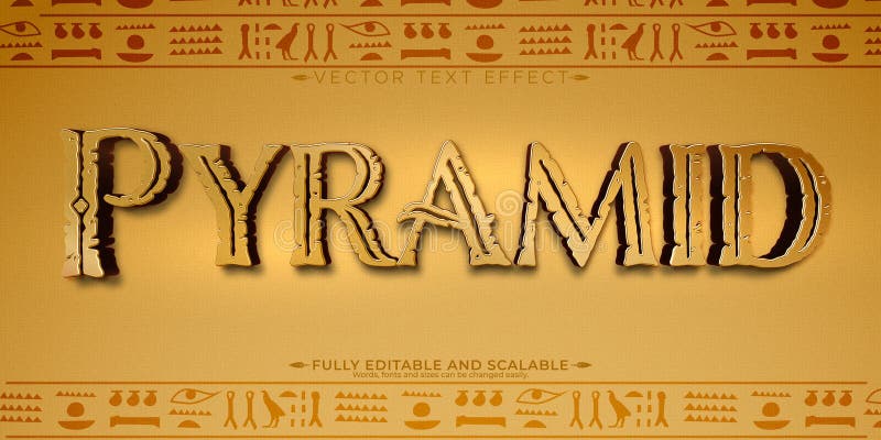 Pyramid Text Effect Editable Egypt and Ancient Text Style Stock Vector ...
