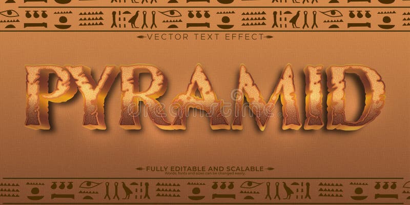 Pyramid Text Effect, Editable Hieroglyph and Egypt Text Style Stock ...
