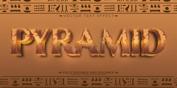 Pyramid Text Effect, Editable Hieroglyph and Egypt Text Style Stock ...