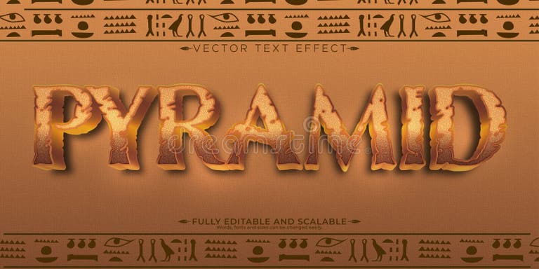 Pyramid Text Effect, Editable Hieroglyph and Egypt Text Style Stock ...