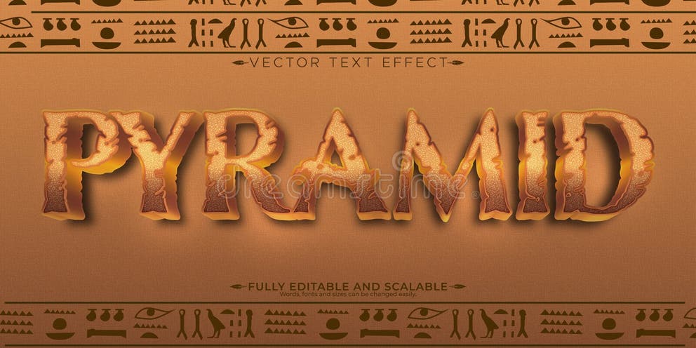 Pyramid Text Effect, Editable Hieroglyph and Egypt Text Style Stock ...