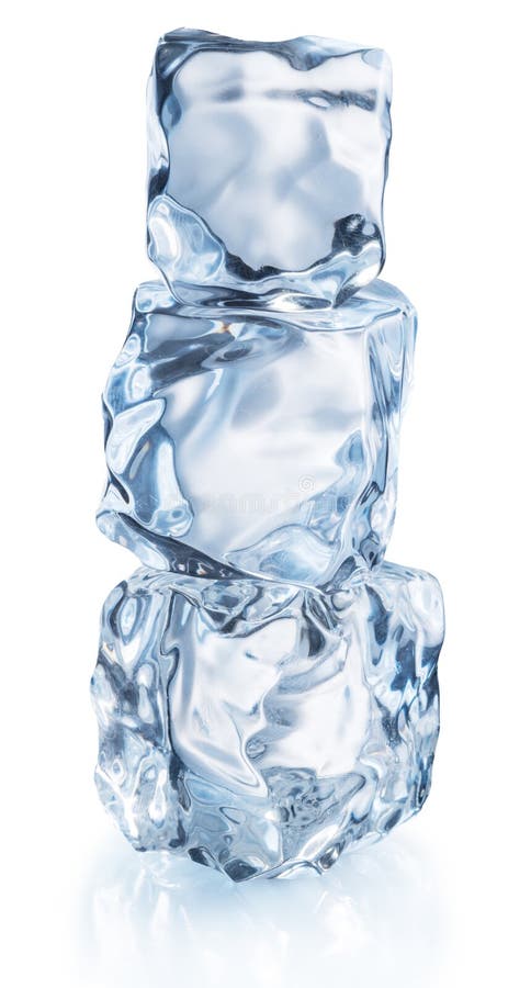 Pyramid of Three Perfect Ice Cubes. File Contains Clipping Paths Stock ...