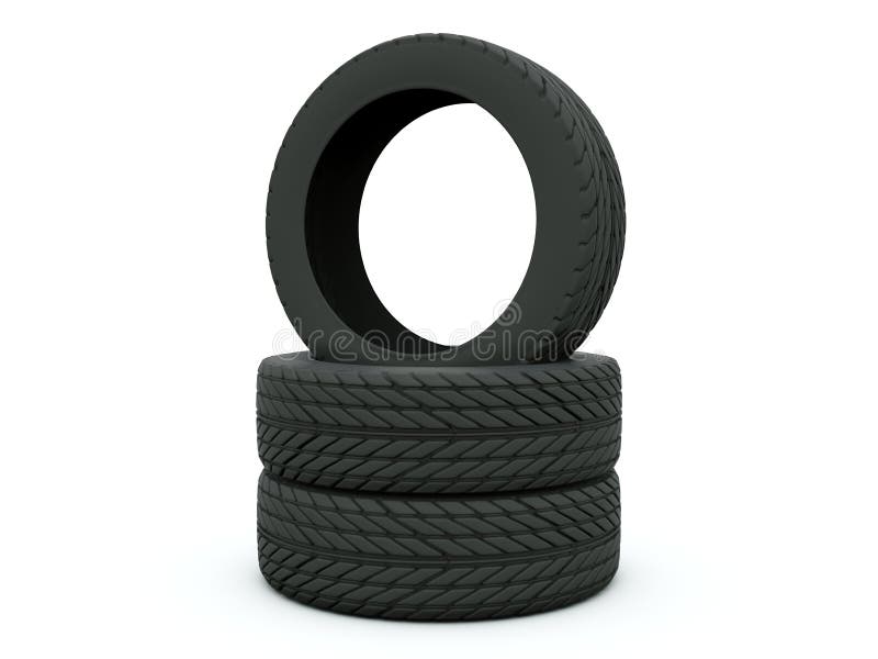 Pyramid of tires stock illustration. Illustration of white - 13474853