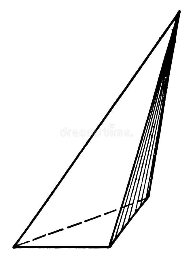 Pyramid with Triangular Base Vintage Illustration Stock Vector ...