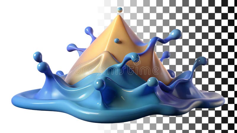 Pyramid Water Splash, Water Pyramid, Splash Effect, Fluid Pyramid, Aqua ...