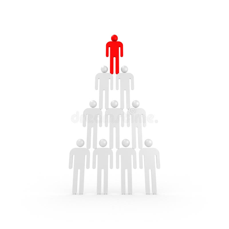 Pyramid of White Abstract 3d People Stock Illustration - Illustration ...