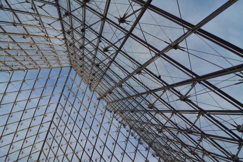 Pyramidal Metal and Glass Structure Stock Photo - Image of structure ...