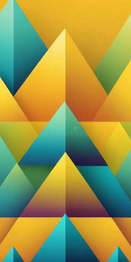 Pyramidal Shapes in Yellow and Cyan Stock Photo - Image of generated ...