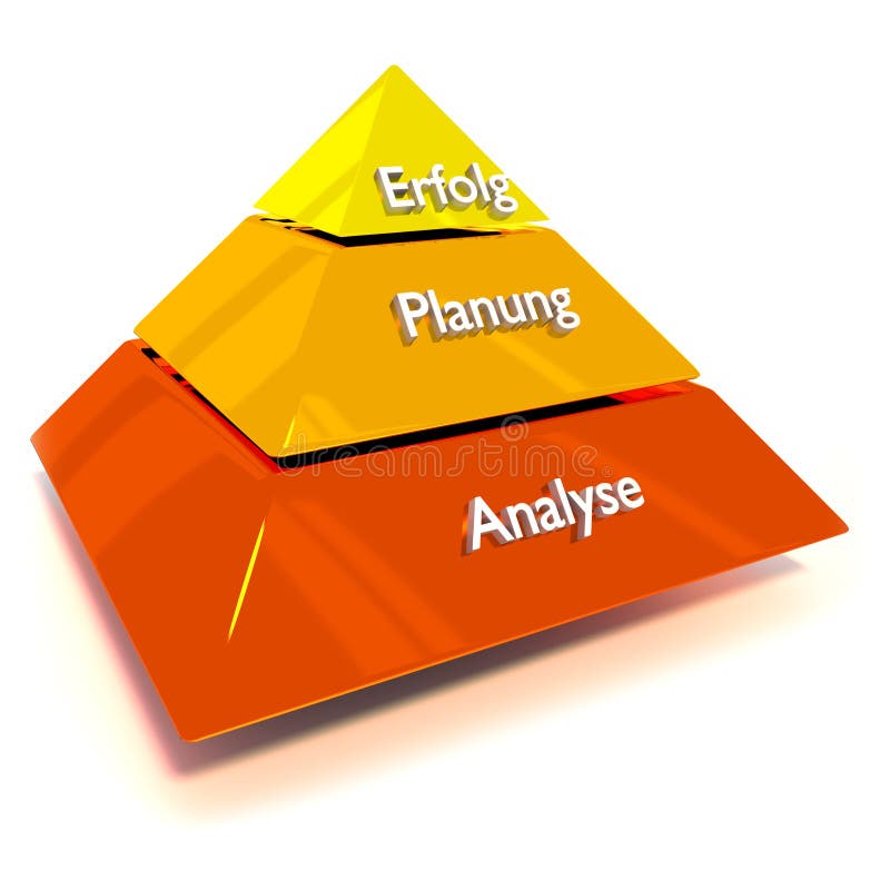 Pyramide Mit Analyse, Planung Und Erfolg Stock Abbildung - Illustration ...
