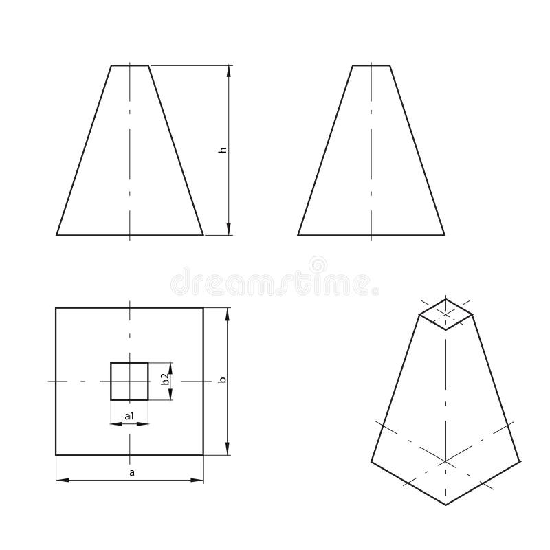 Pyramide tronquée illustration de vecteur. Illustration du tronqué ...
