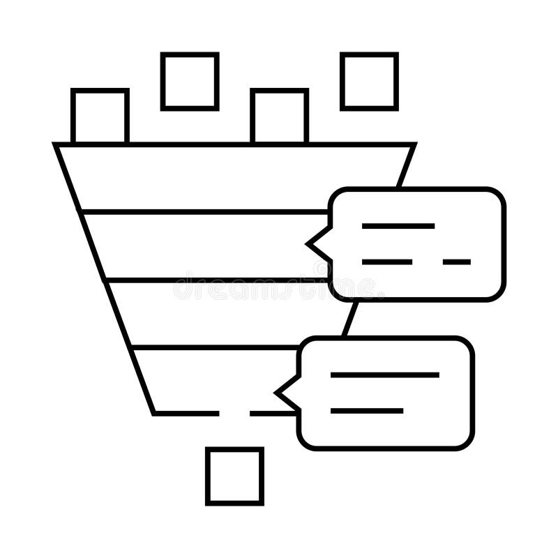 Pyramided Analysis with Comments Line Icon Vector Illustration Stock ...