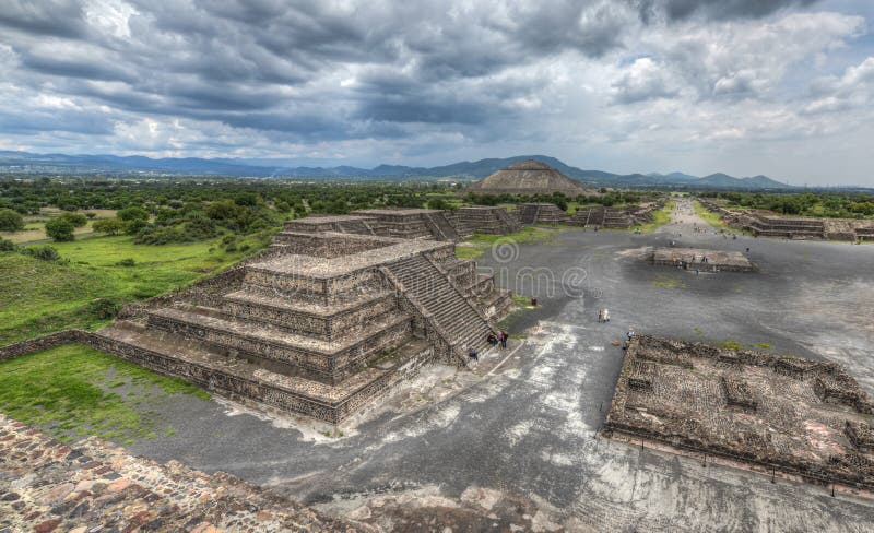Pyramider Av Teotihuacan, Mexico Fotografering för Bildbyråer - Bild av ...