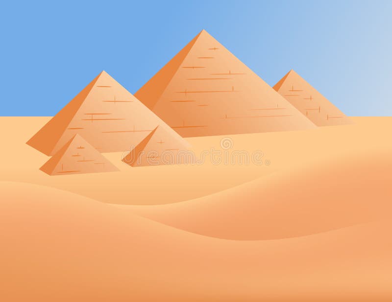 Pyramider i Egypten vektor illustrationer. Illustration av civilisation ...