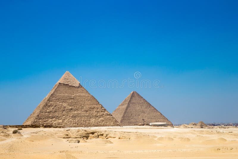 Pyramids with a Beautiful Sky of Giza in Cairo Stock Photo - Image of ...
