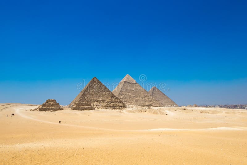 Pyramids with a Beautiful Sky of Giza in Cairo Stock Image - Image of ...