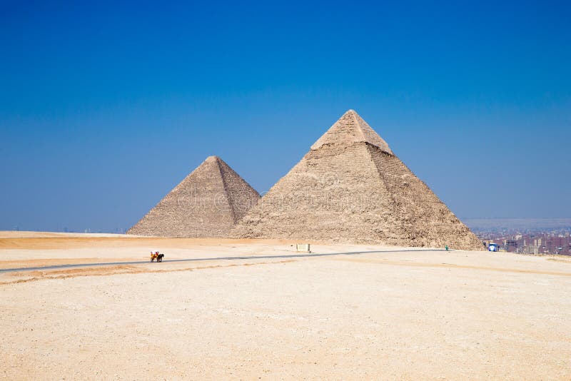 Pyramids with a Beautiful Sky of Giza in Cairo Stock Photo - Image of ...