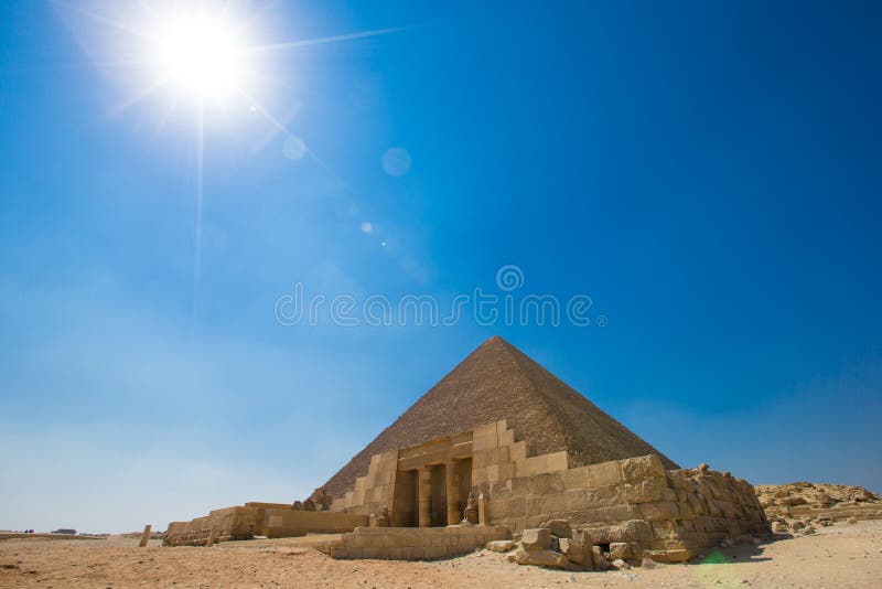 Pyramids with a Beautiful Sky of Giza in Cairo Stock Photo - Image of ...