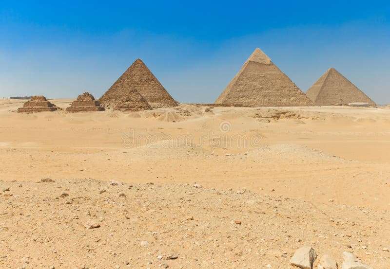 Pyramids with a Beautiful Sky of Giza in Cairo Stock Photo - Image of ...