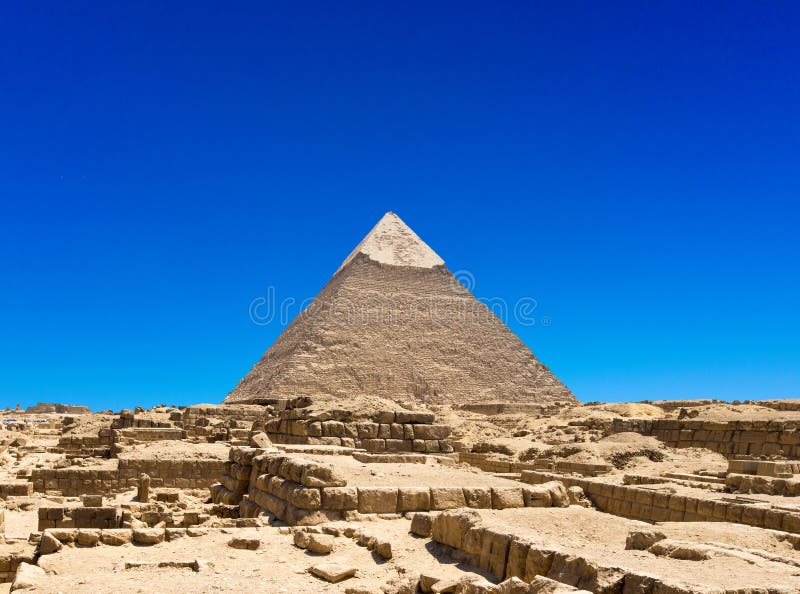 Pyramids with a Beautiful Sky of Giza in Cairo Stock Photo - Image of ...