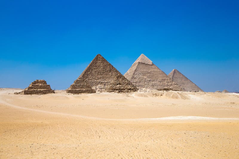 Pyramids with a Beautiful Sky of Giza in Cairo Stock Photo - Image of ...
