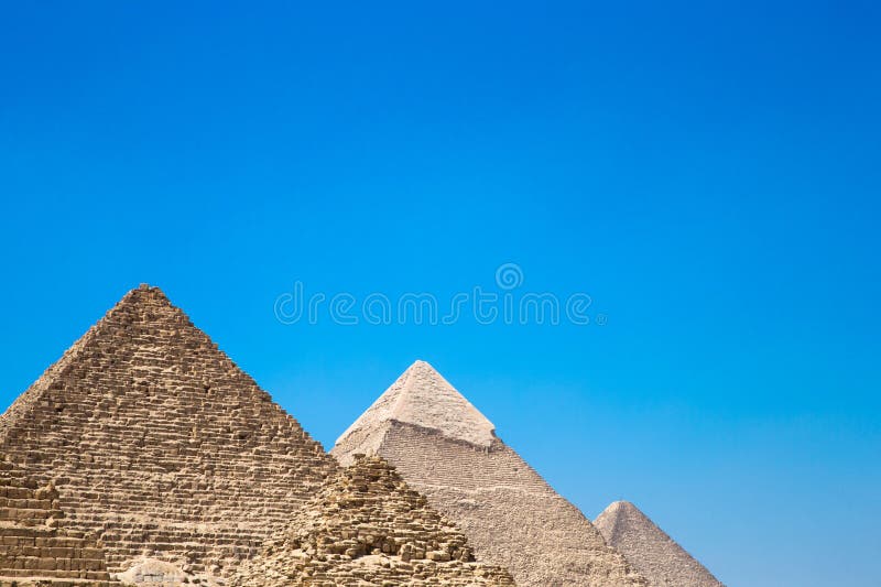 Pyramids with a Beautiful Sky of Giza in Cairo Stock Photo - Image of ...