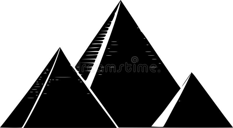 Pyramids - Black and White Isolated Icon - Vector Illustration Stock ...