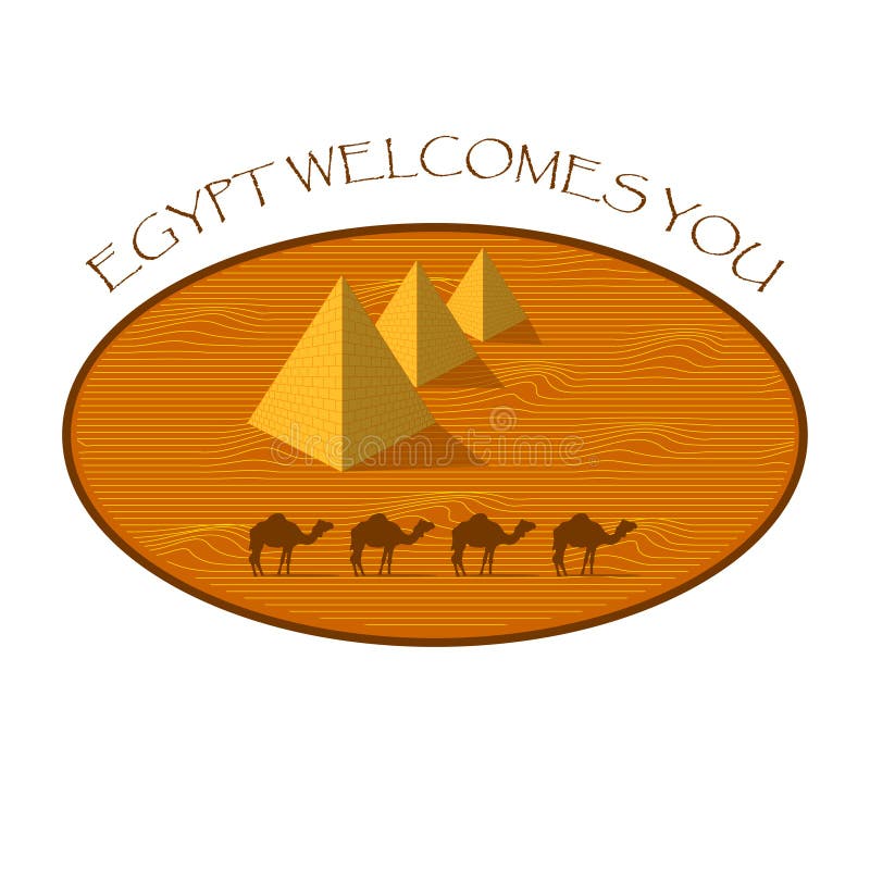 Pyramids and caravan stock vector. Illustration of arabic - 60623312