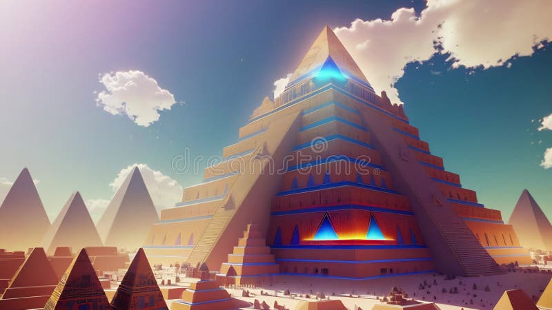 Pyramids in Desert. AI Generated Video Stock Footage - Video of stone ...