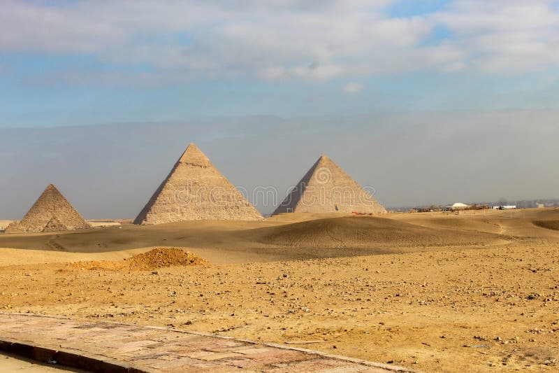 Pyramids desert stock photo. Image of memorial, history - 281379140