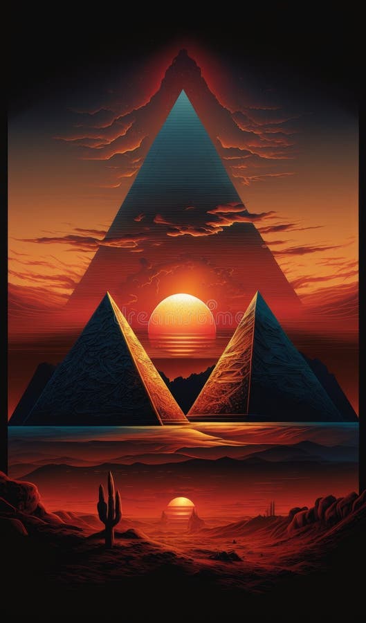 Pyramids in Egypt Beautiful Sunset View Image Generative AI Stock ...