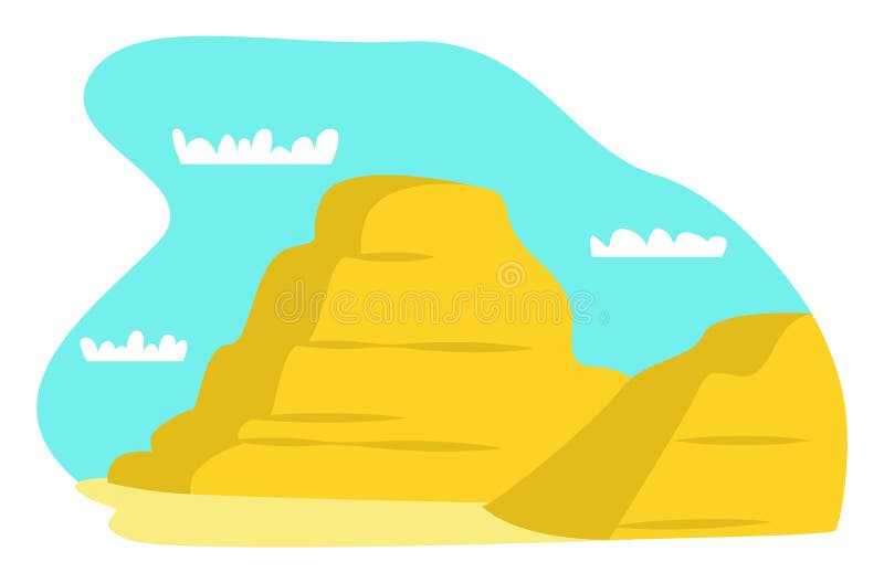 Pyramids of Egypt in Desert Vector Isolated on White Sand and Sky Stock ...