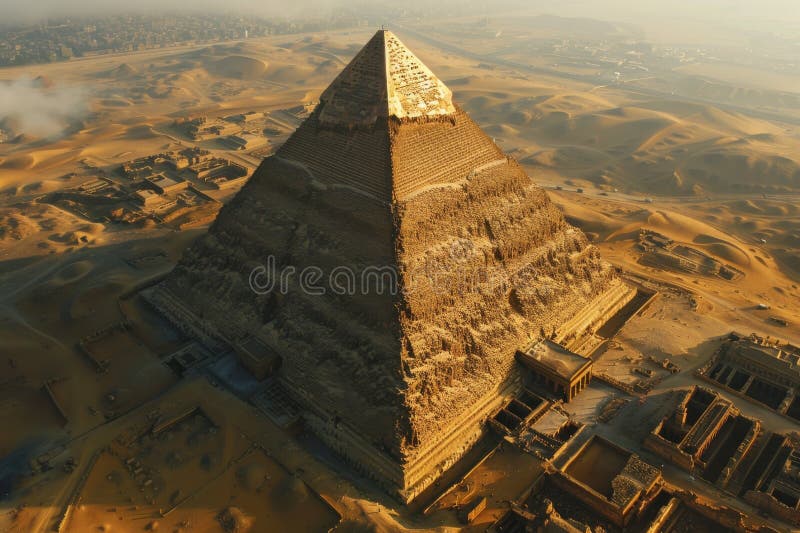 The Pyramids of Egypt are Shown in a Panoramic View from Above Stock ...