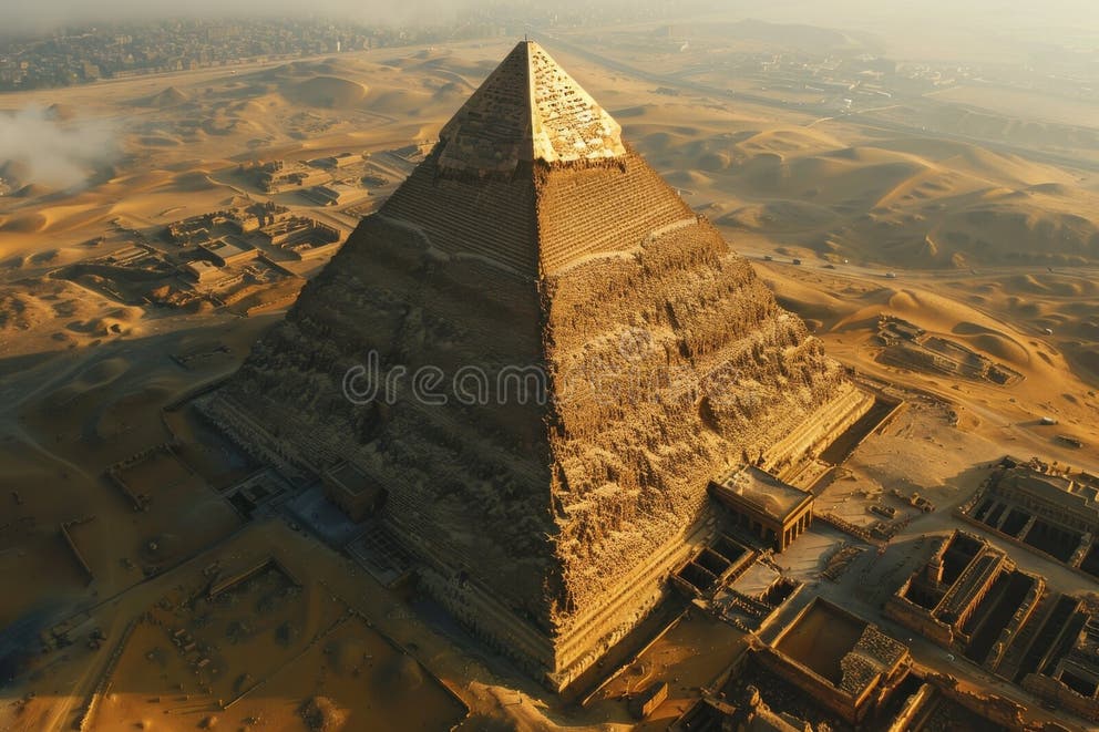 The Pyramids of Egypt are Shown in a Panoramic View from Above Stock ...