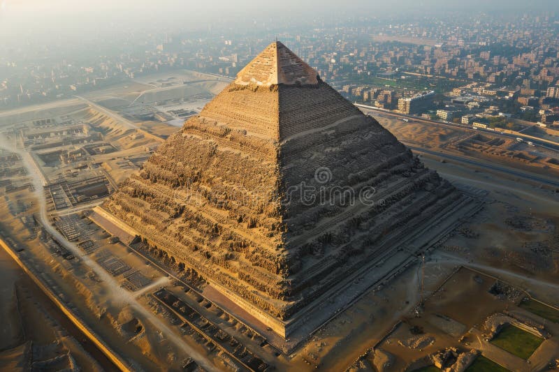 The Pyramids of Egypt are Shown in a Panoramic View from Above Stock ...