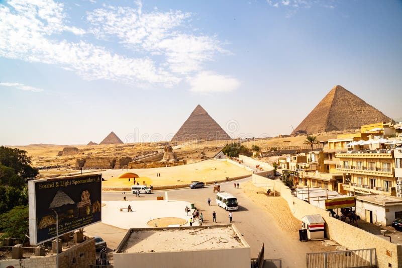 Pyramids of Egypt, View from the Giza Area. Cairo, Egypt, November 1 ...