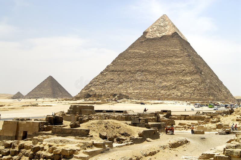 Pyramids in Giza stock image. Image of cloud, cemetery - 5652373