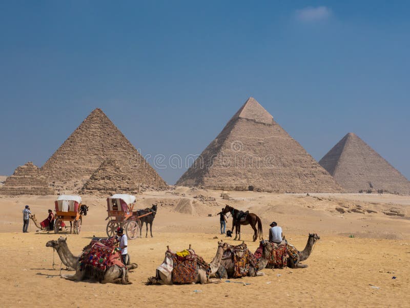 The Pyramids of Giza in Cairo, Egypt Editorial Stock Photo - Image of ...