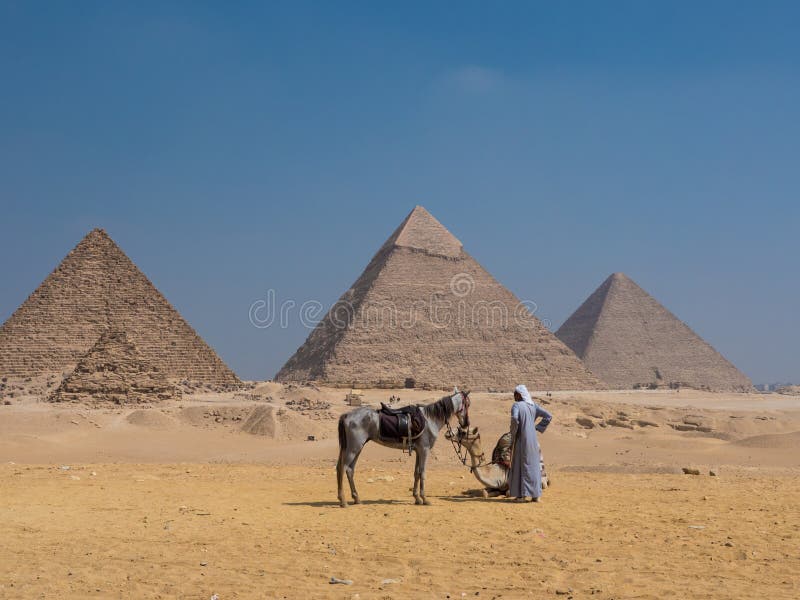 The Pyramids of Giza in Cairo, Egypt Stock Image - Image of journey ...