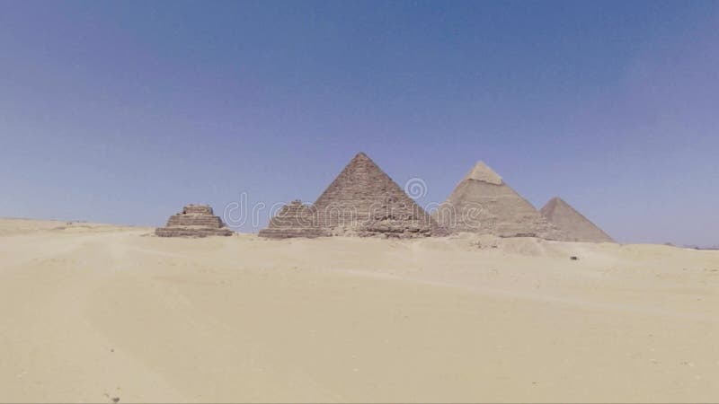 The Pyramids of Giza from the Desert Stock Video - Video of viewed ...